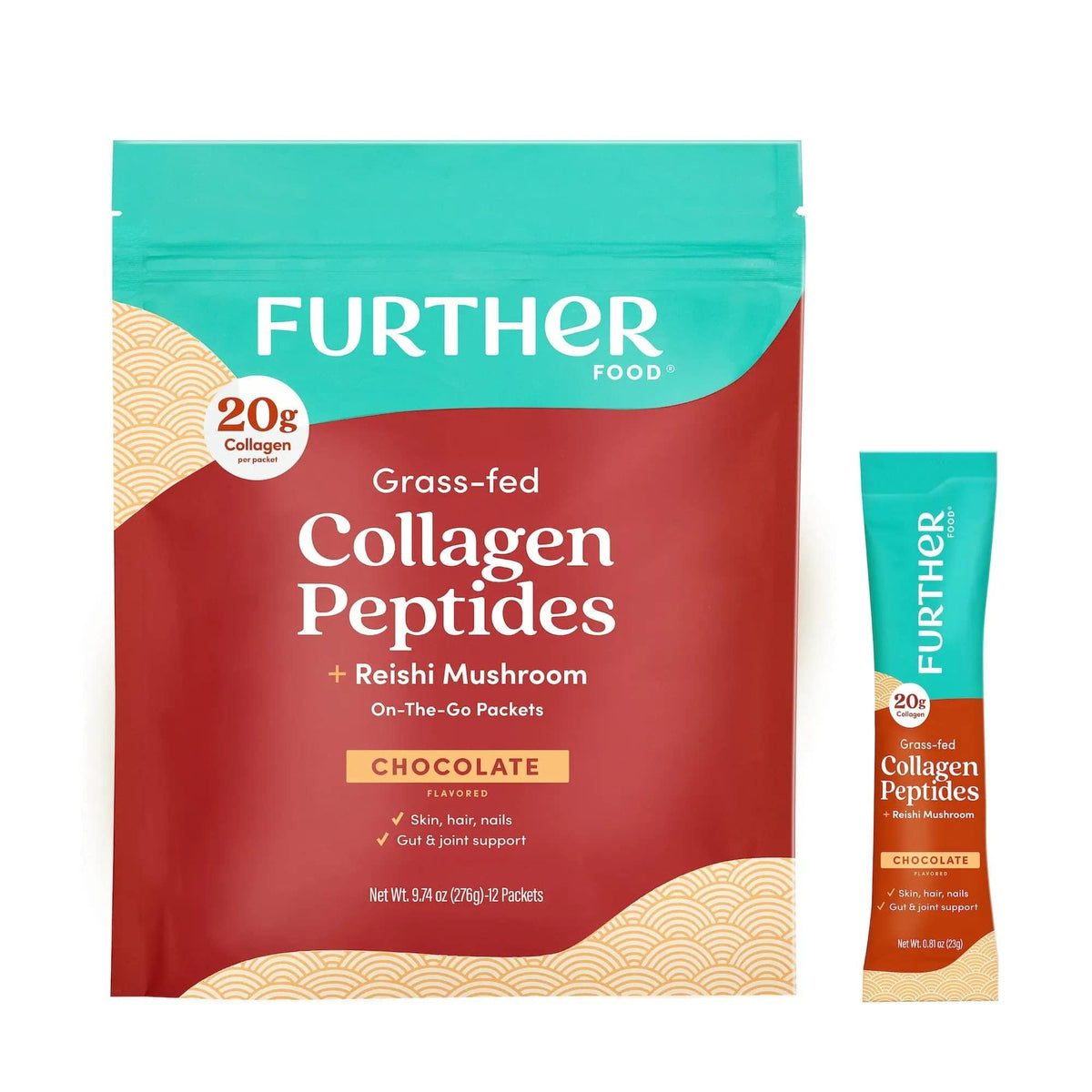 Chocolate Collagen Stick Packets (12 Per Box) | Further Food