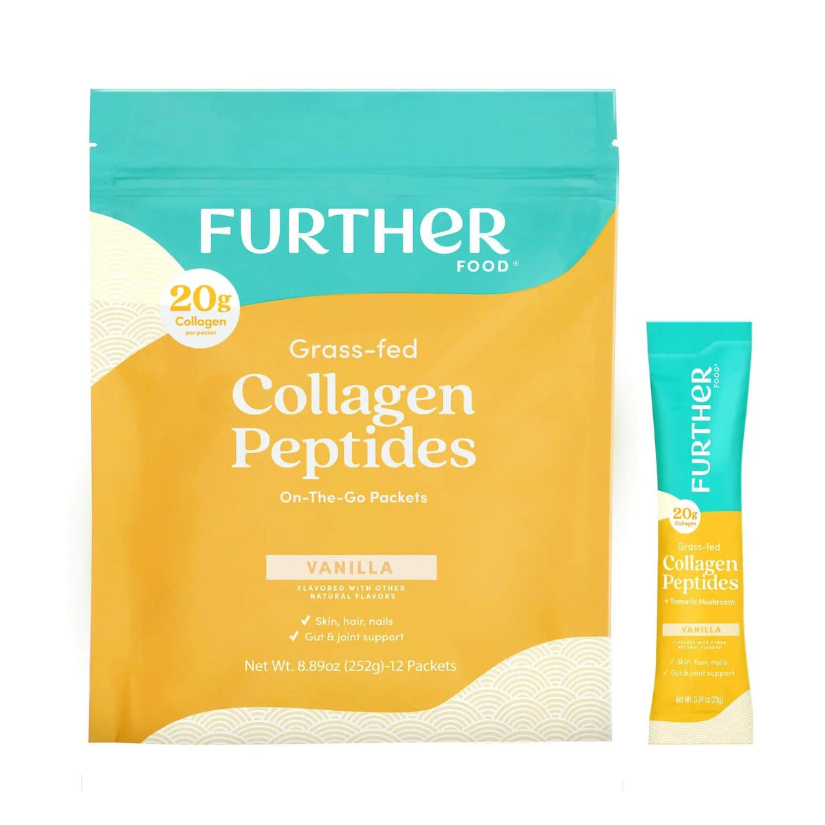 Travel Size Vanilla Collagen Stick Packets | Further Food